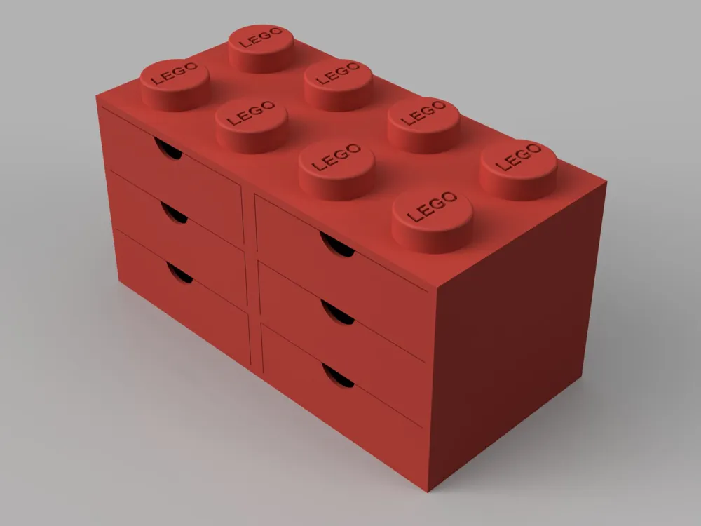 Lego Chest of drawers brick 2x4 by Gimmy3D - MakerWorld