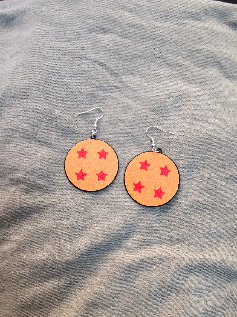 4 Star Dragonball Earrings - Multicolor by Think3D - MakerWorld