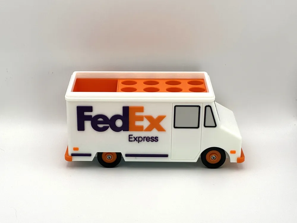 FedEx desk truck organizer pen holder gift - Free 3D Print Model ...