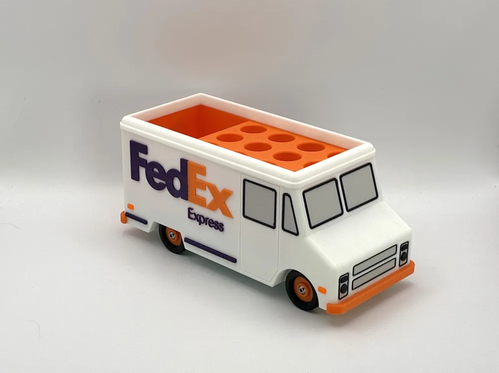 FedEx desk truck organizer pen holder gift - Free 3D Print Model ...
