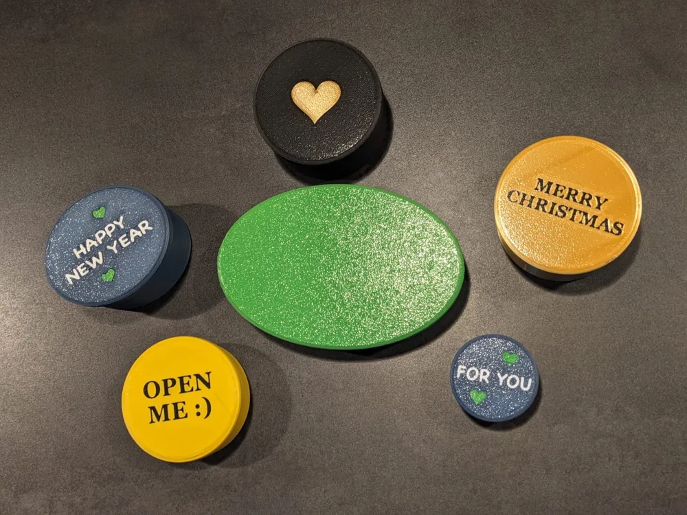 Caixa de Presente e Armazenamento Redonda Personalizável (OpenSCAD ...