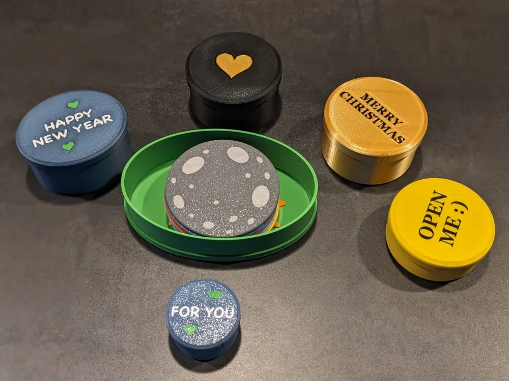 Caixa de Presente e Armazenamento Redonda Personalizável (OpenSCAD ...