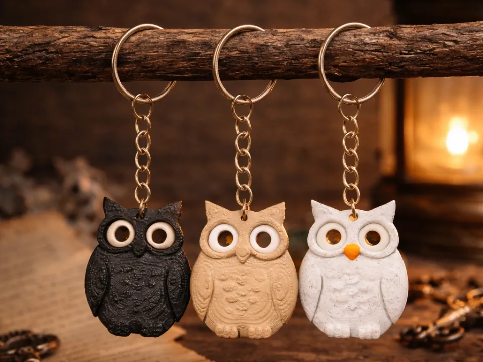 Cute 3D Printed Owl Keychains - Free 3D Print Model - MakerWorld
