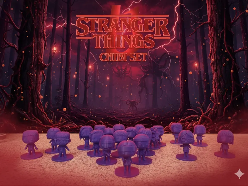stranger things chibi set - Free 3D Print Model - MakerWorld