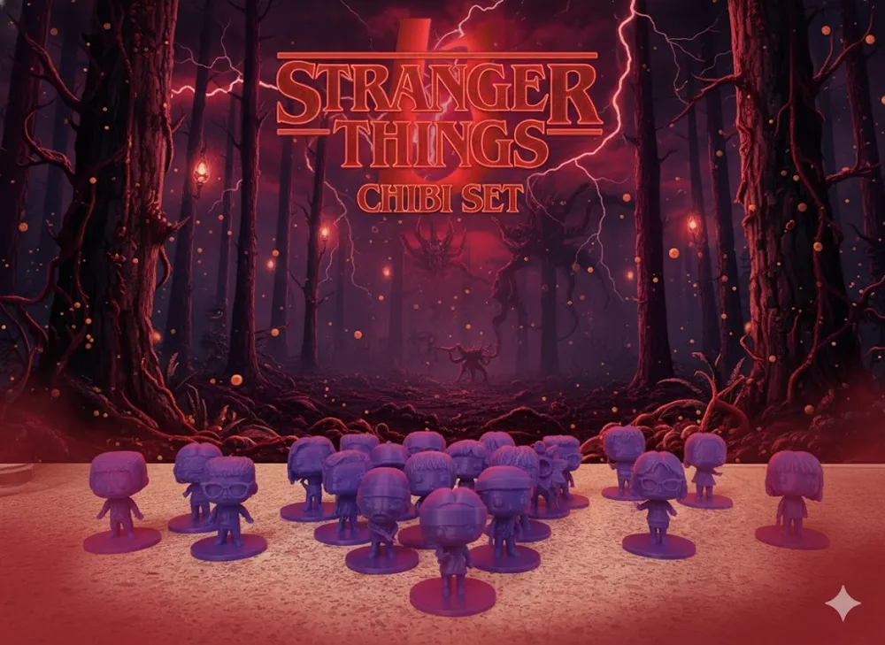 stranger things chibi set - Free 3D Print Model - MakerWorld