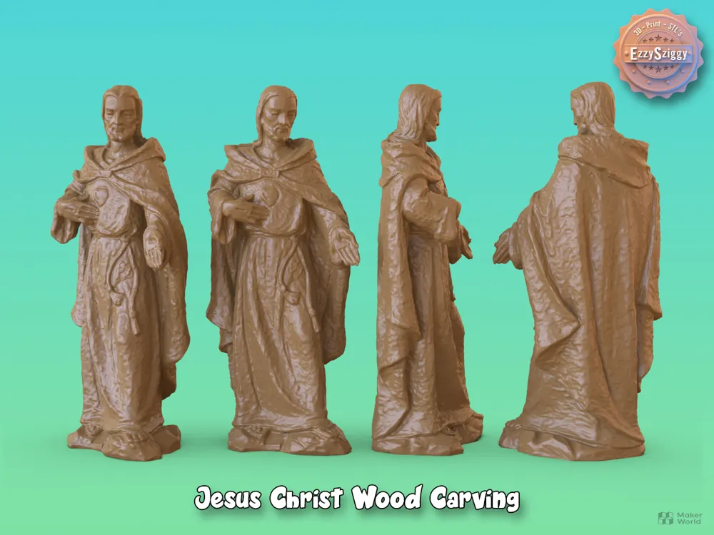 Jesus Christ Wood Carving by EzzySziggy MakerWorld: Download Free 3D Models