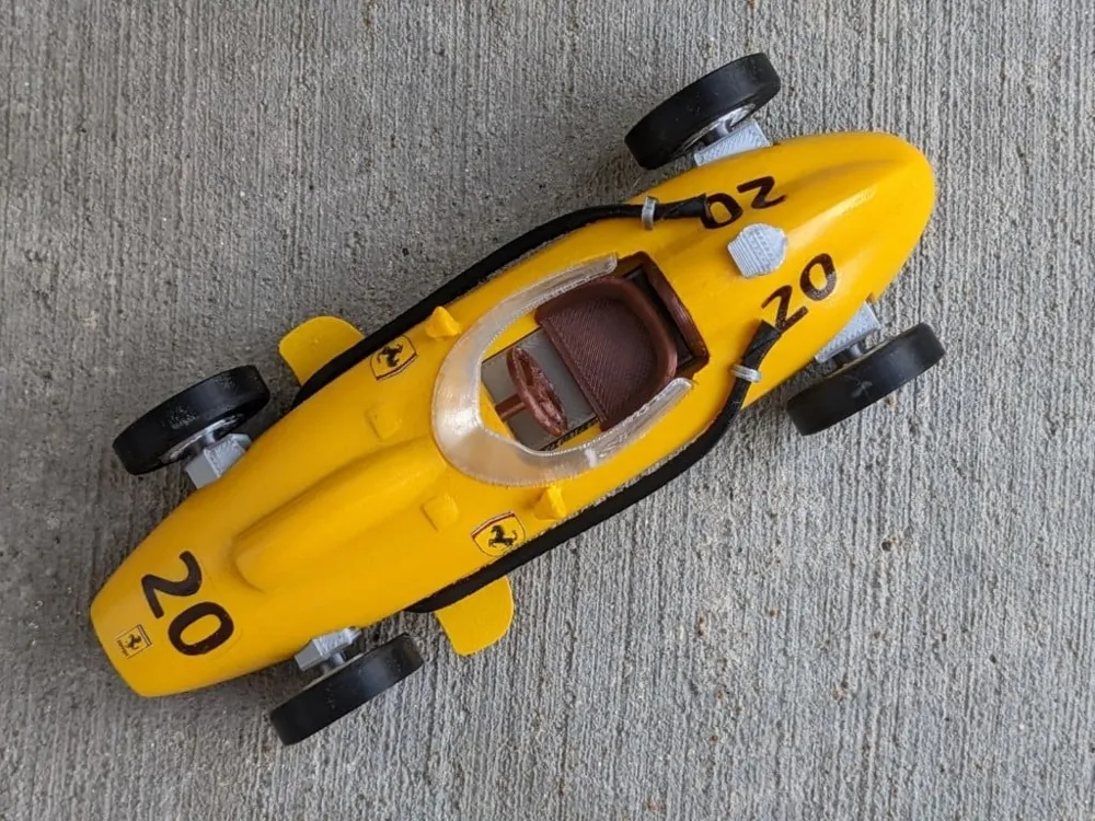 1958 Ferrari 246 F1 (Pinewood Derby Car Shell) - Free 3D Print Model ...