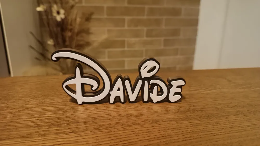 Disney Name Sign Davide Kid Room Wall Decor Tag - Free 3D Print Model ...