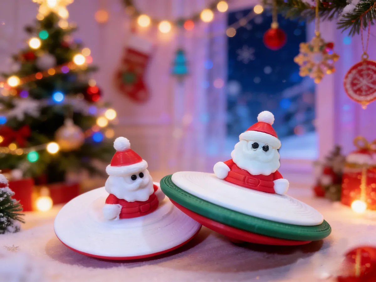 儿童玩具圣诞老人造型陀螺（无需AMS）拆件 - Free 3D Print Model - MakerWorld