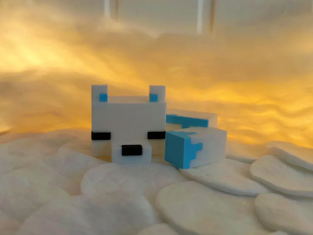Sleeping baby snow fox minecraft by Chefkoch257 MakerWorld: Download ...