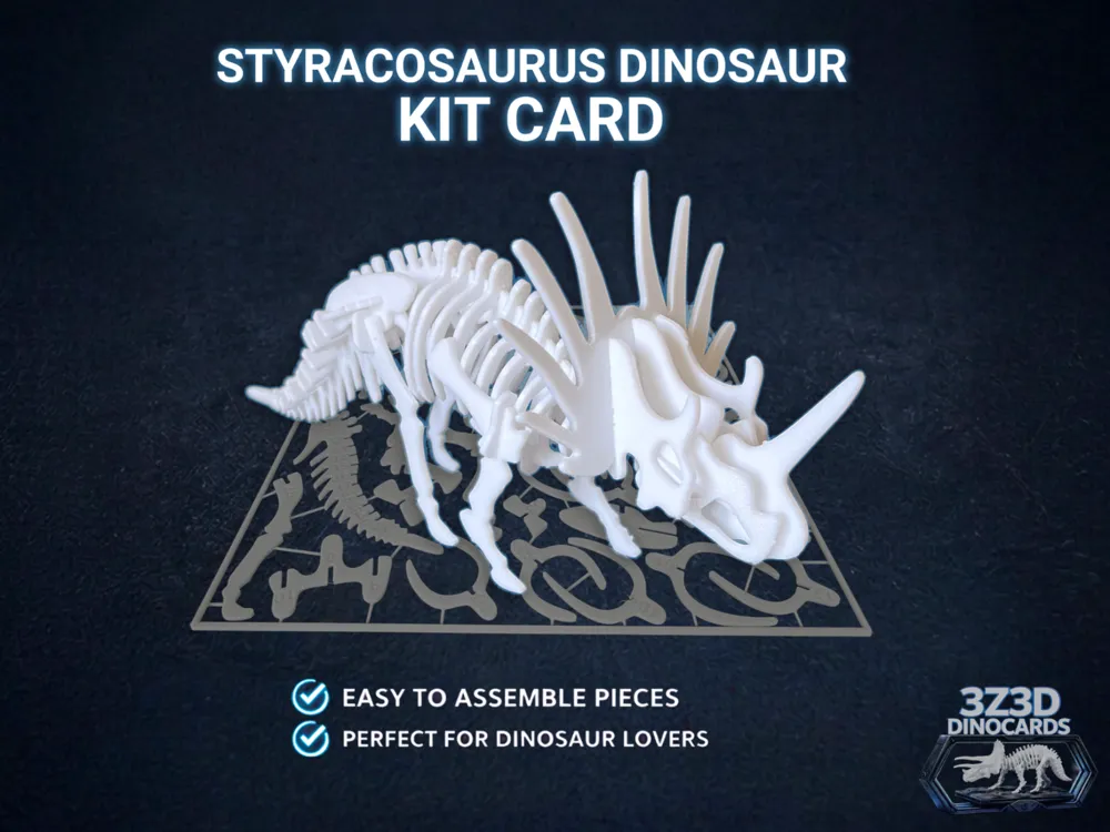 Styracosaurus Dinosaur Kit Card - DinoCards - Free 3D Print Model ...