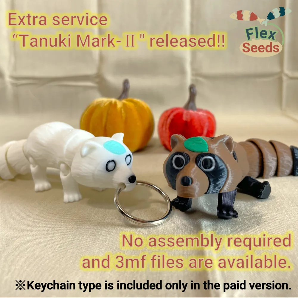 Flexi Tanuki Assembly Kit (Print-in-place) by 3D_Flexseeds (True of ...