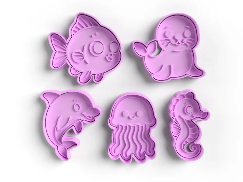 cookie cutter animals ocean - Free 3D Print Model - MakerWorld