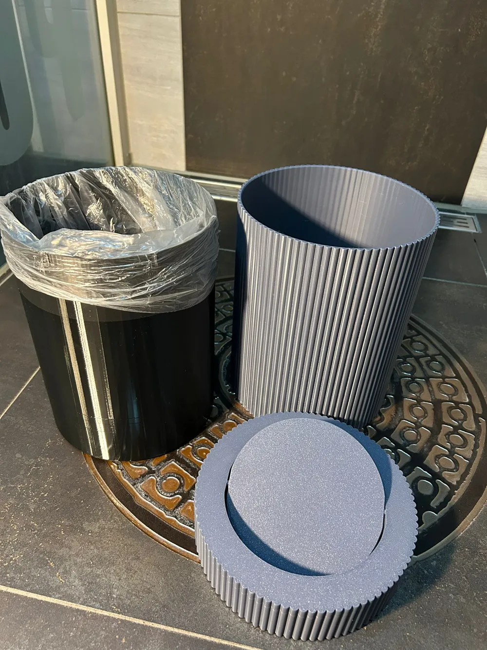 Trash can with integrated trash bag compartment - Free 3D Print Model ...