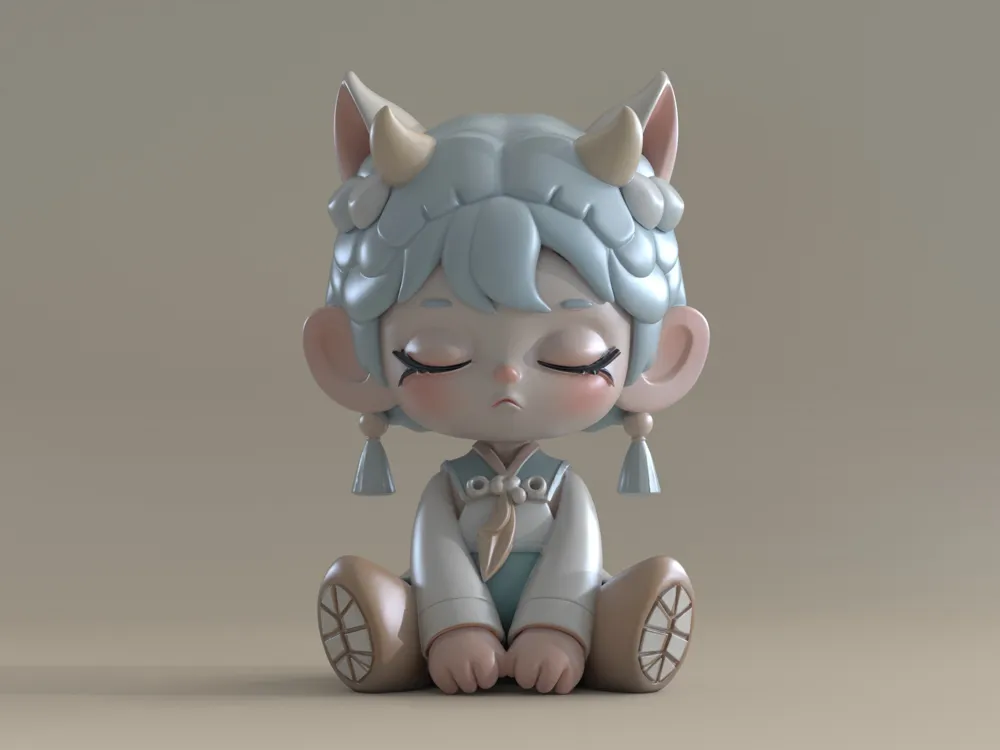 Pop Mart Figurine by 天天向上 MakerWorld: Download Free 3D Models