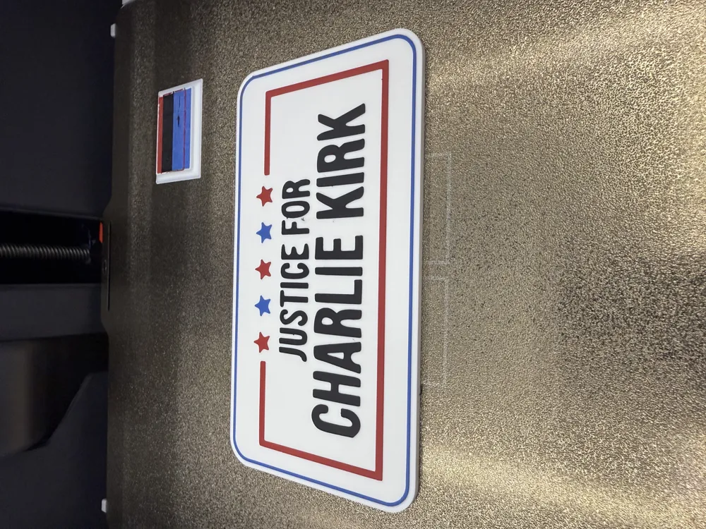 Justice for Charlie Kirk sign for door/fridge/desk - Free 3D Print ...