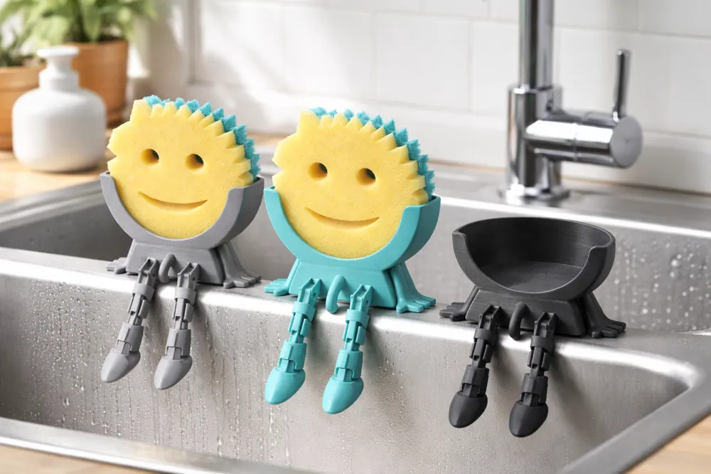 Smiley Sink Buddy – Cute Sponge Holder with Legs - Free 3D Print Model ...