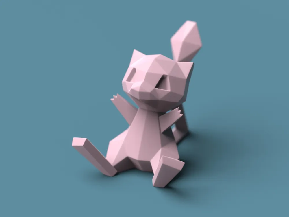 Low-poly Mew by flowalistik MakerWorld: Download Free 3D Models