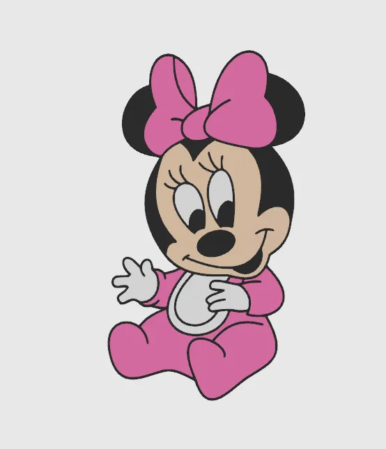 Baby Minnie Mouse 2D art by Dub1ns MakerWorld: Download Free 3D Models
