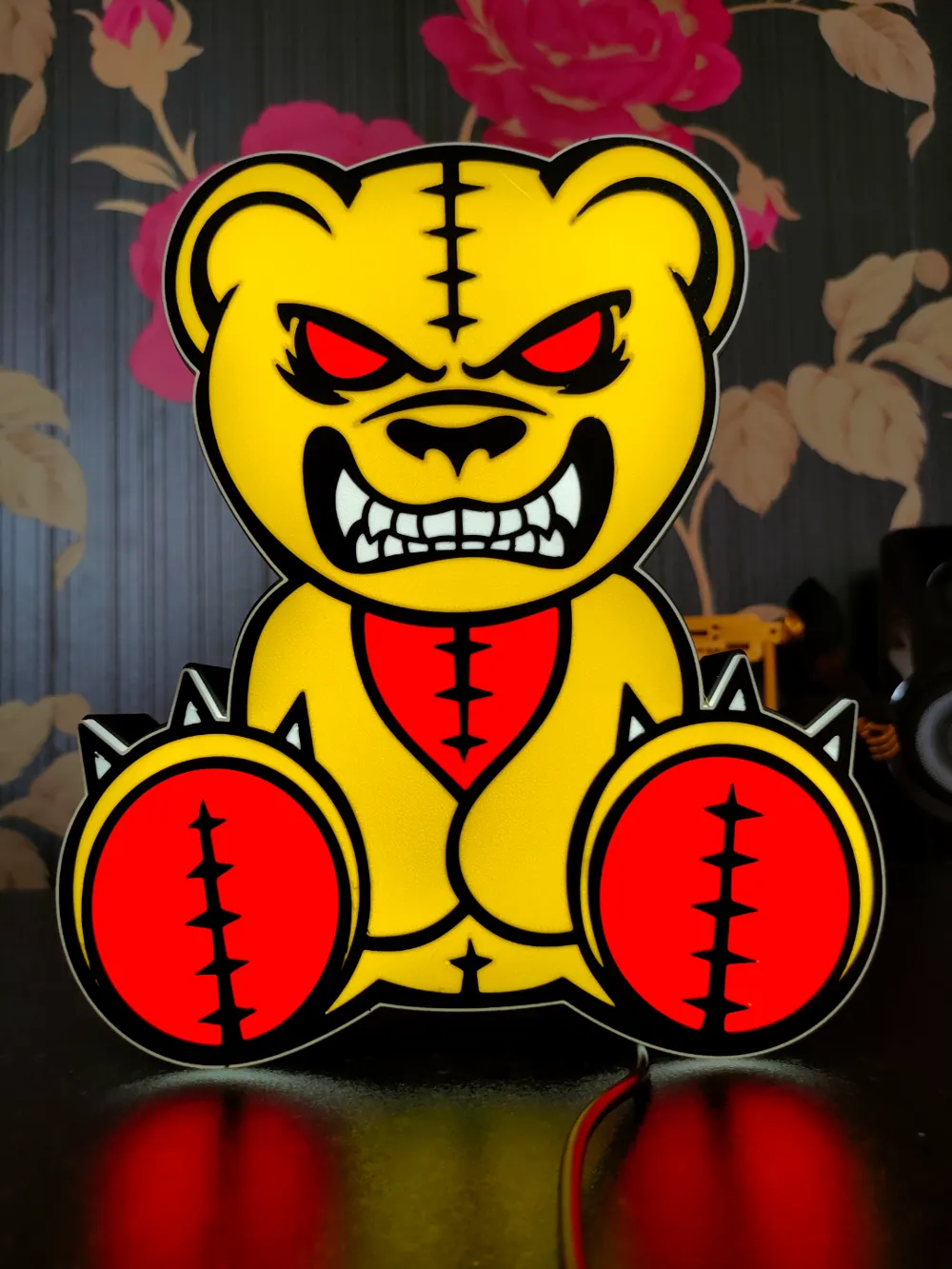 Horror Teddy Light Box by NotTooShabbyCreations - MakerWorld