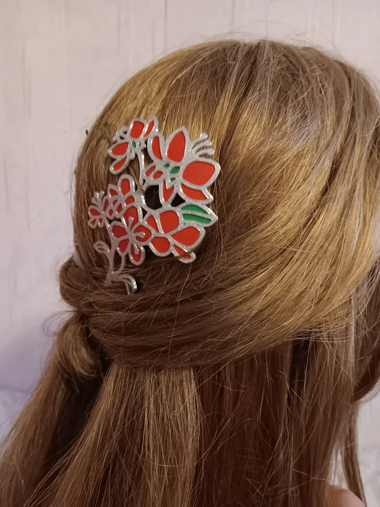 Apricot flower hair accessory + braiding loop tool by wiredbysini ...