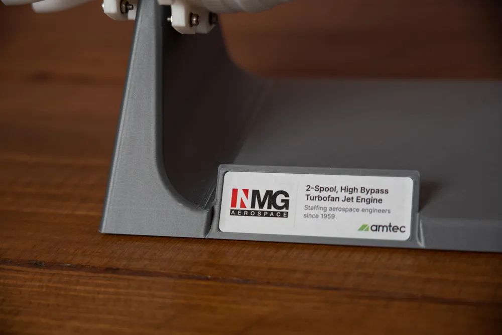 Jet Engine Stand with Label - Free 3D Print Model - MakerWorld