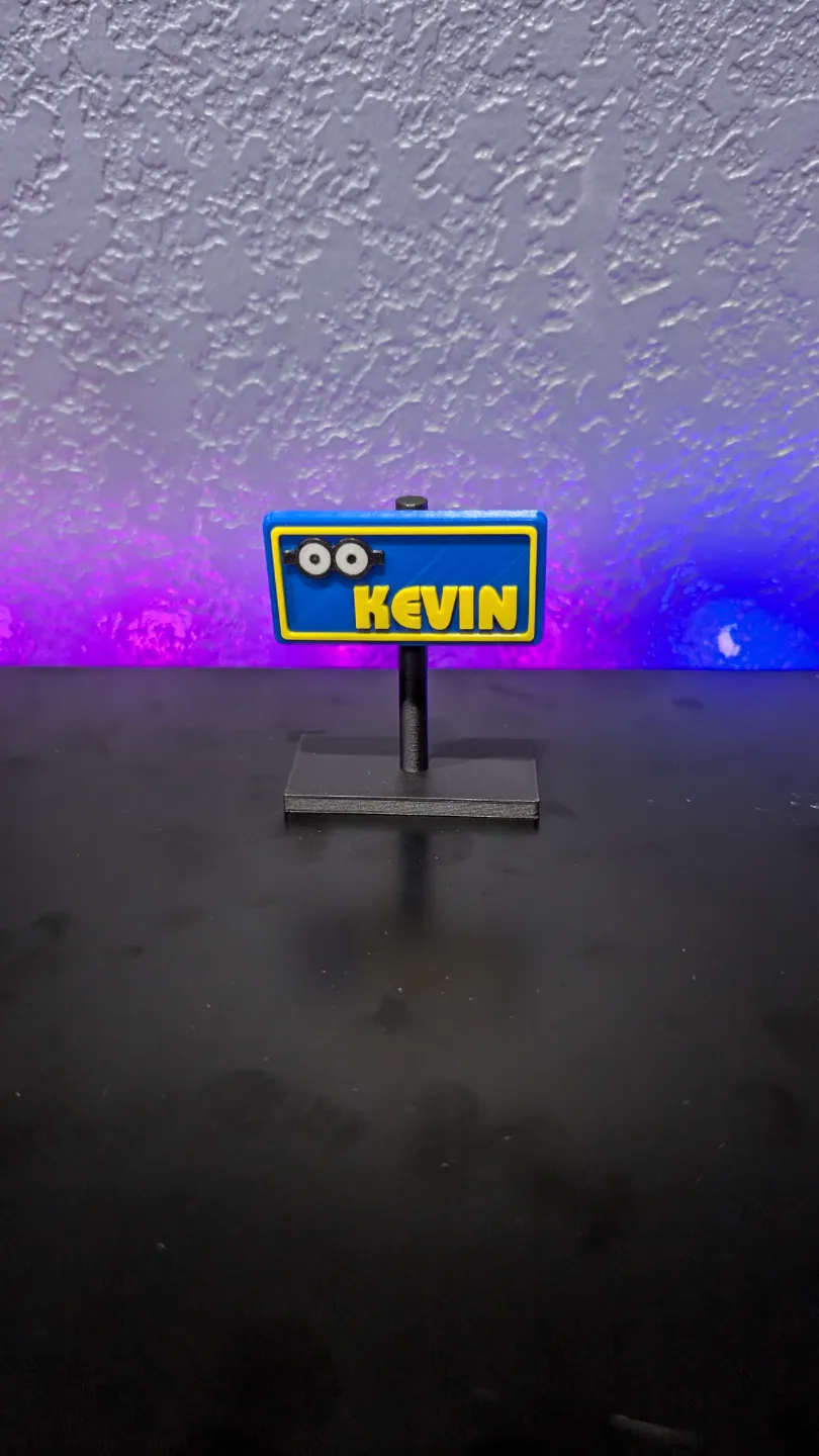 Kevin, Stuart & Bob Minion 3D Printer Name Plates by Kevin - MakerWorld