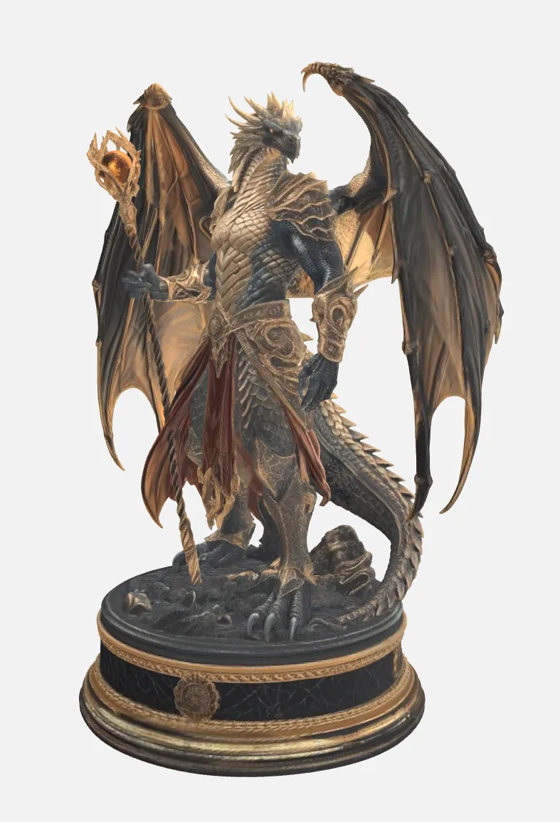 Dragon Warrior–Detailed Fantasy Figure with Base - Free 3D Print Model ...