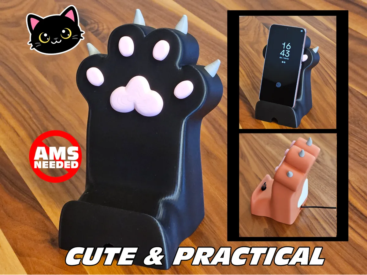 PAW-ne Stand (yes, it’s a pun for Phone Stand) - Free 3D Print Model ...