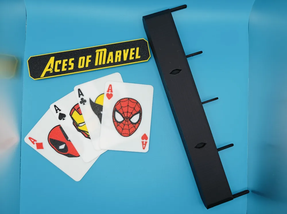 Aces of Marvel Poker Cards w/ Display Stand by 0atz MakerWorld ...
