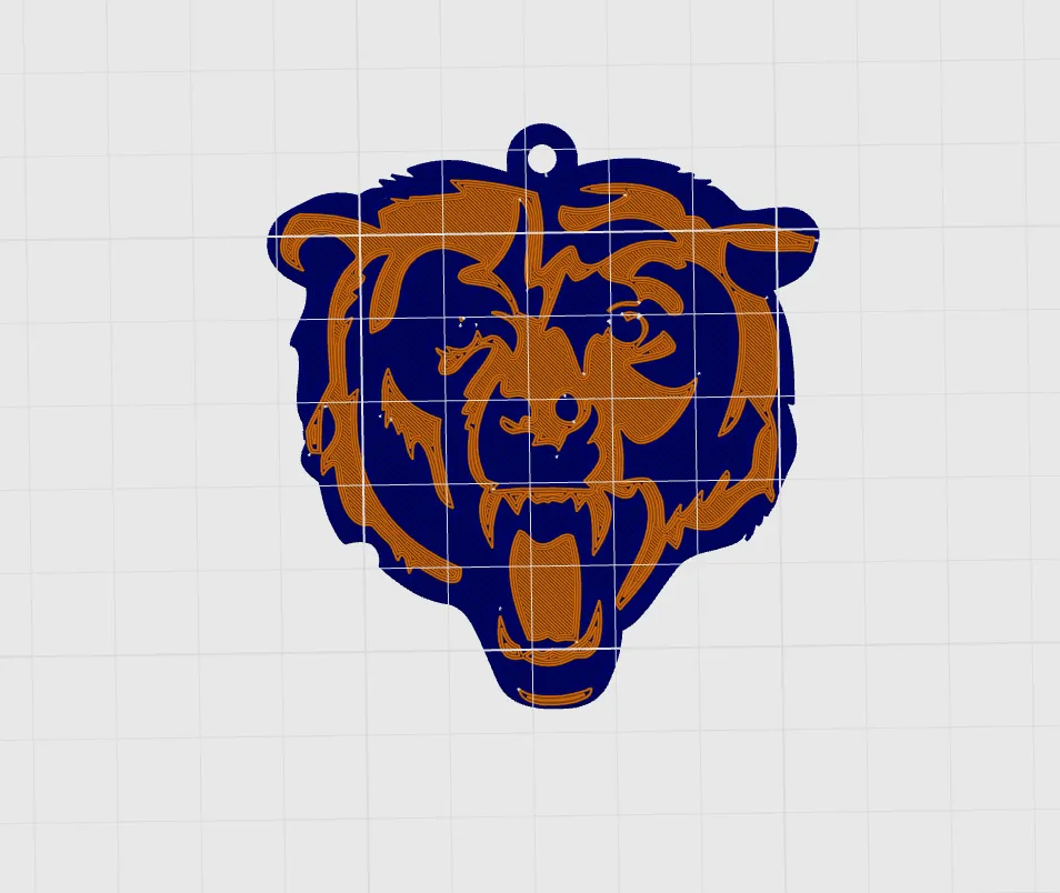 Chicago Bears Logo Keychains - Flat and Raised by Lilac Rage - MakerWorld