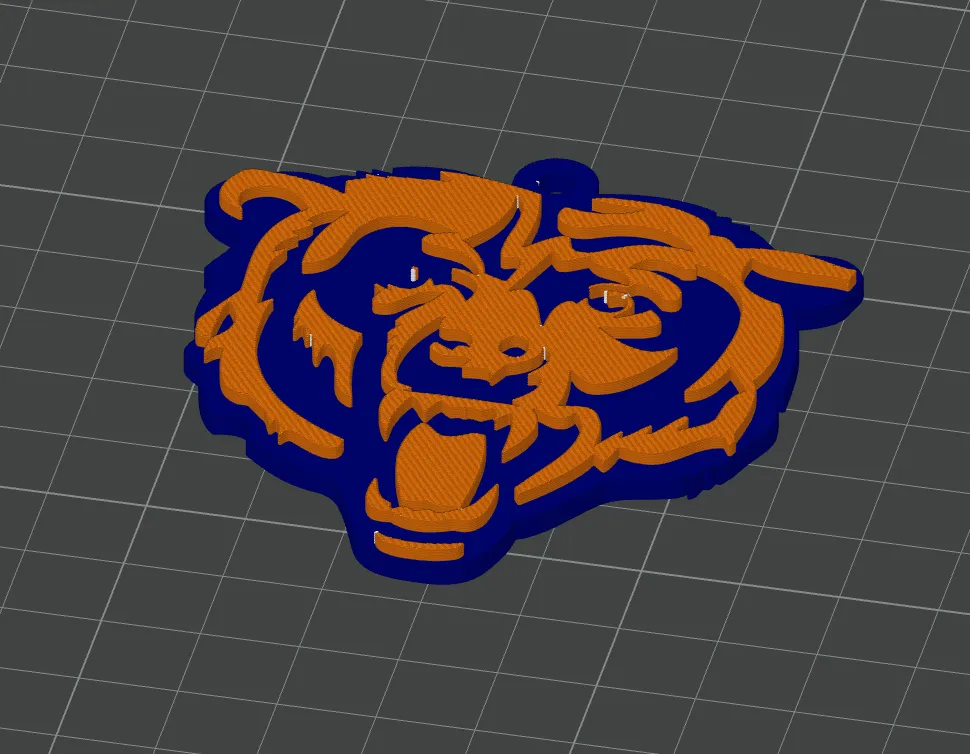Chicago Bears Logo Keychains - Flat and Raised by Lilac Rage - MakerWorld