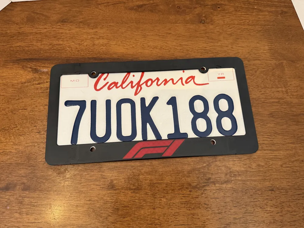 F1 License Plate Frame by Jrosen73 MakerWorld: Download Free 3D Models