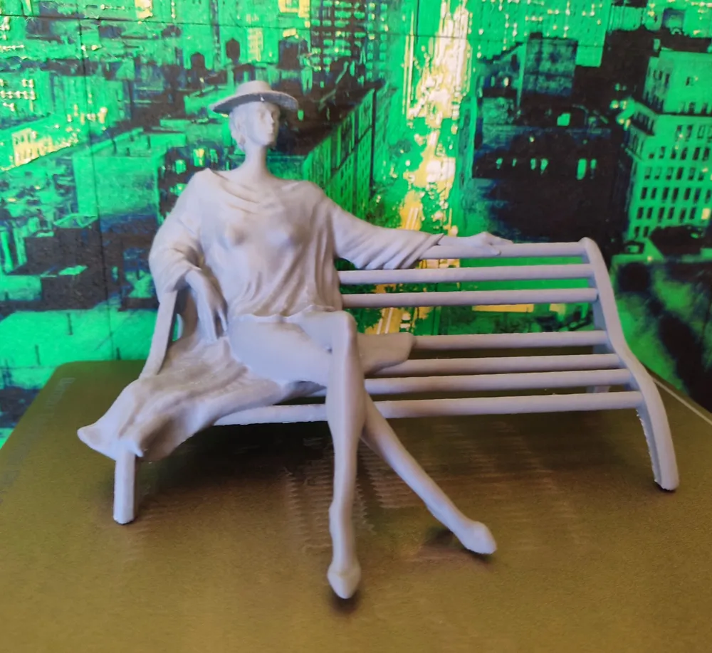 Sculpture of a Lady on a Bench from Scan the World Remixed by Classic 2 ...