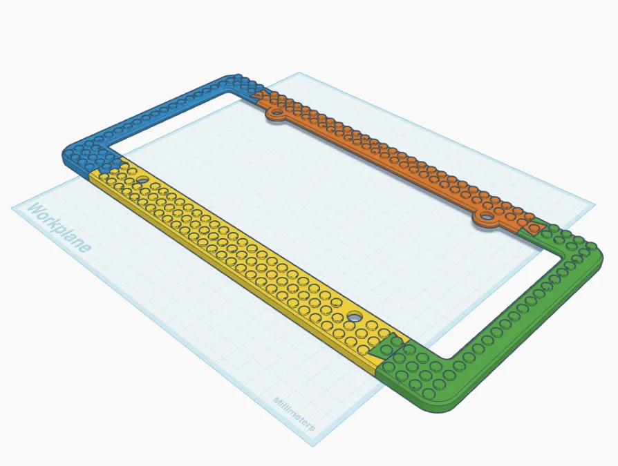 Brick compatible License plate frame - Free 3D Print Model - MakerWorld