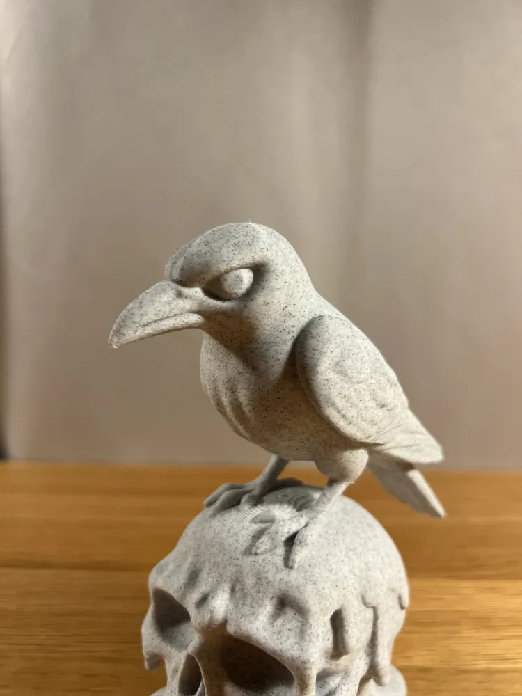 Melted Skull with Crow by fifindr MakerWorld: Download Free 3D Models