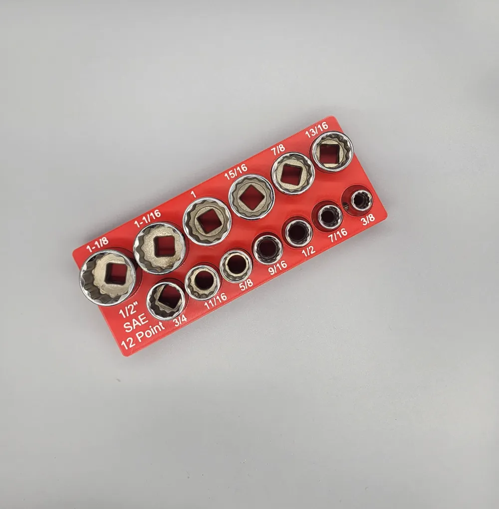1/2" Drive SAE 12 point socket gridfinity by Fabrication Labs ...