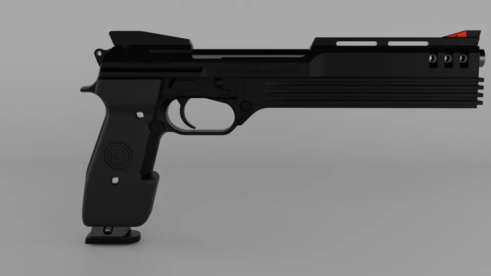Auto 9 Pistol from Robocop (1987) - Free 3D Print Model - MakerWorld