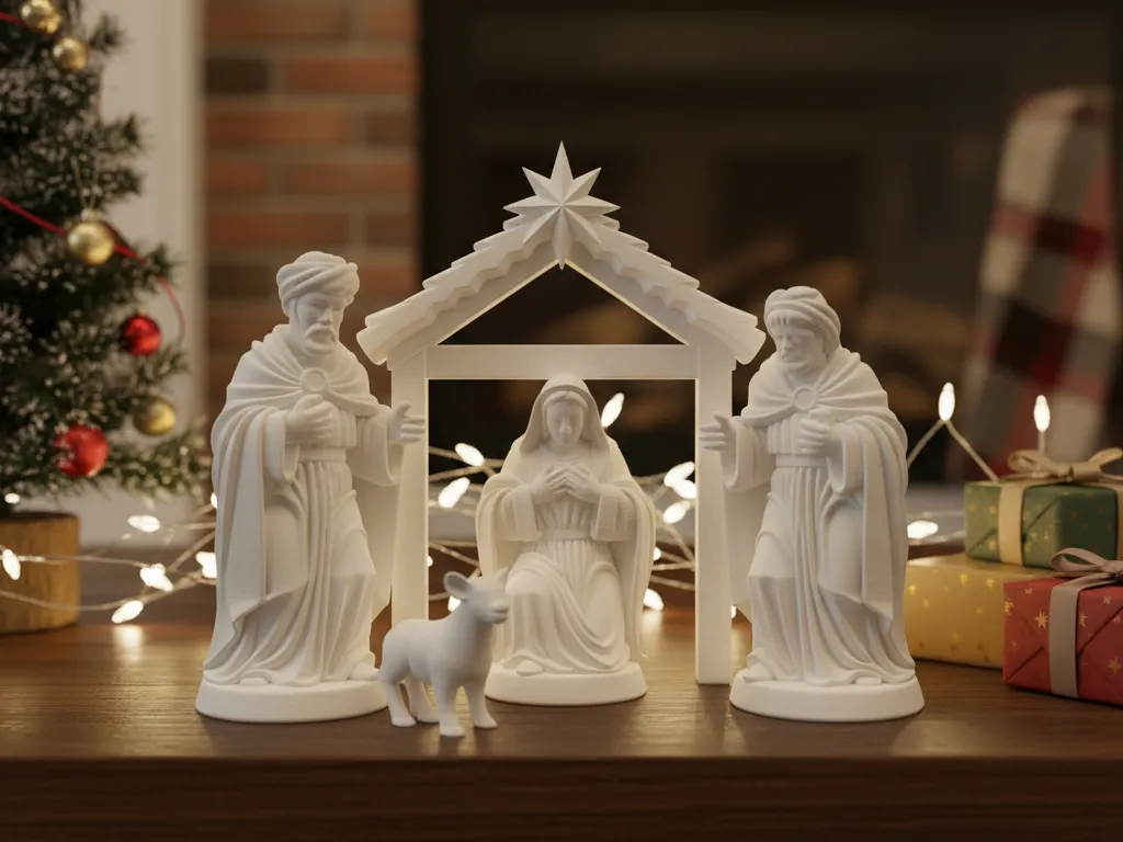 Classic Nativity Scene Sculpture - Free 3D Print Model - MakerWorld