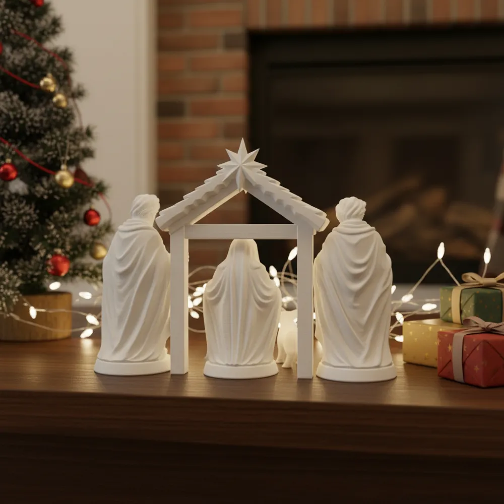 Classic Nativity Scene Sculpture - Free 3D Print Model - MakerWorld