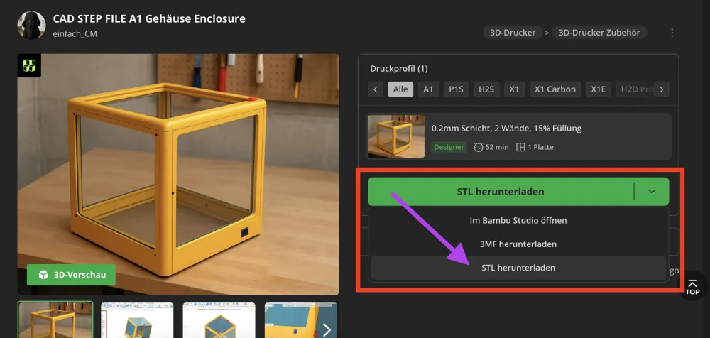 CAD STEP FILE A1 Enclosure by einfach_CM MakerWorld: Download Free 3D ...