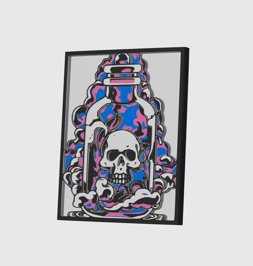 Bottle of Poison skull 3D Layer Art by Release The Fleet - MakerWorld