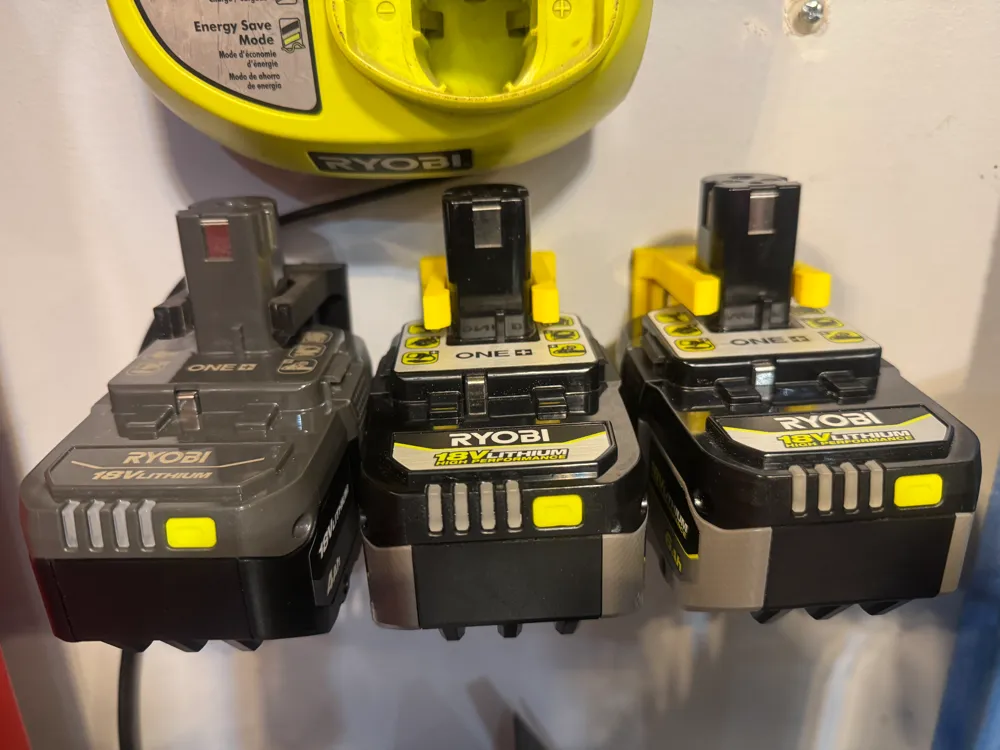 Ryobi wall mount 18v battery holder by MediocreDesigns - MakerWorld