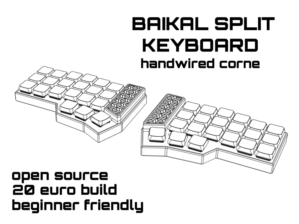 Baikal Split Keyboard |Corne Cableado a Mano| ZMK |Ergo por Vostok Labs MakerWorld: Descarga ...