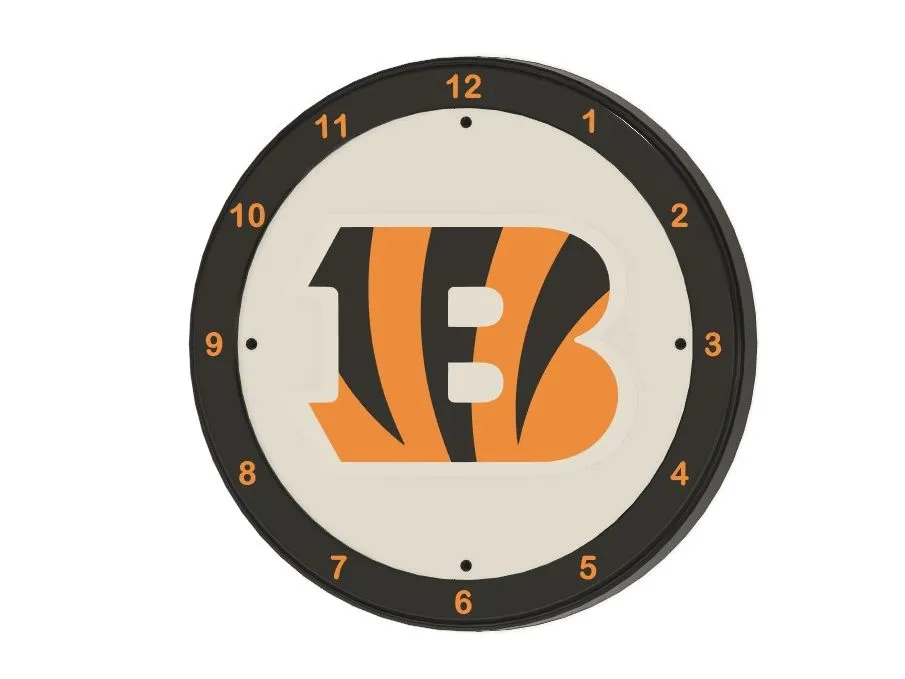 Cincinnati Bengals Clock Face - Free 3D Print Model - MakerWorld