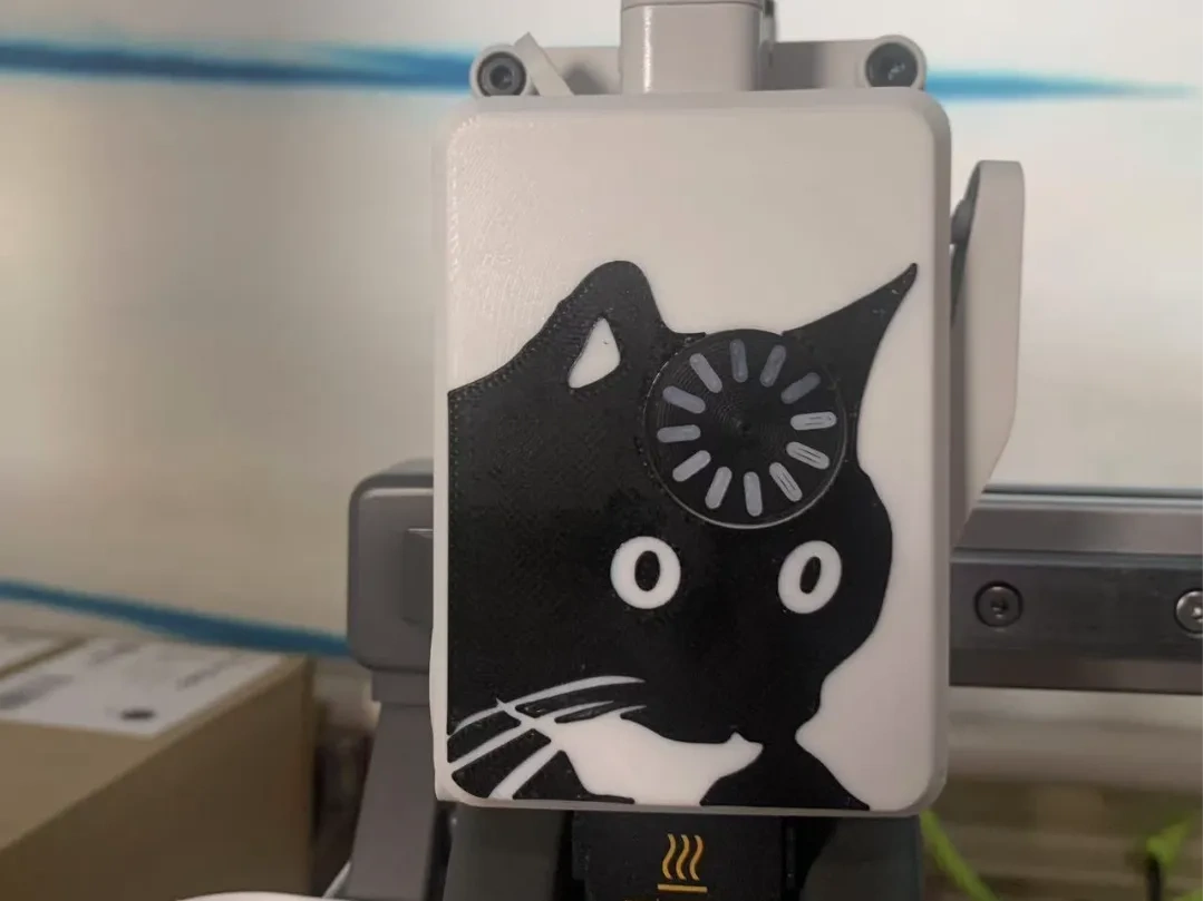 Confused cat meme cover of A1/A1mini extruder by Kees MakerWorld ...