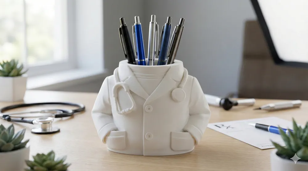 Doctor Pen Holder / Desk Organizer - Lab Coat - Free 3D Print Model ...