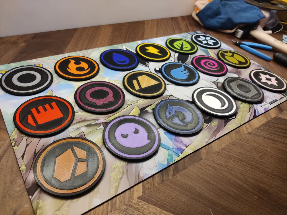 Pokémon Type Coasters - Free 3D Print Model - MakerWorld
