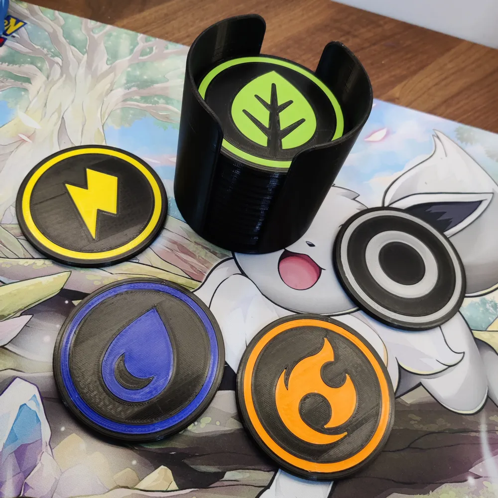 Pokémon Type Coasters - Free 3D Print Model - MakerWorld