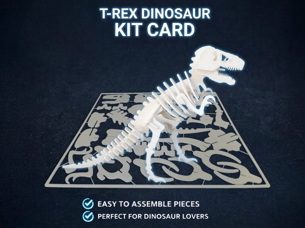 T-Rex Dinosaur Kit Card - Free 3D Print Model - MakerWorld